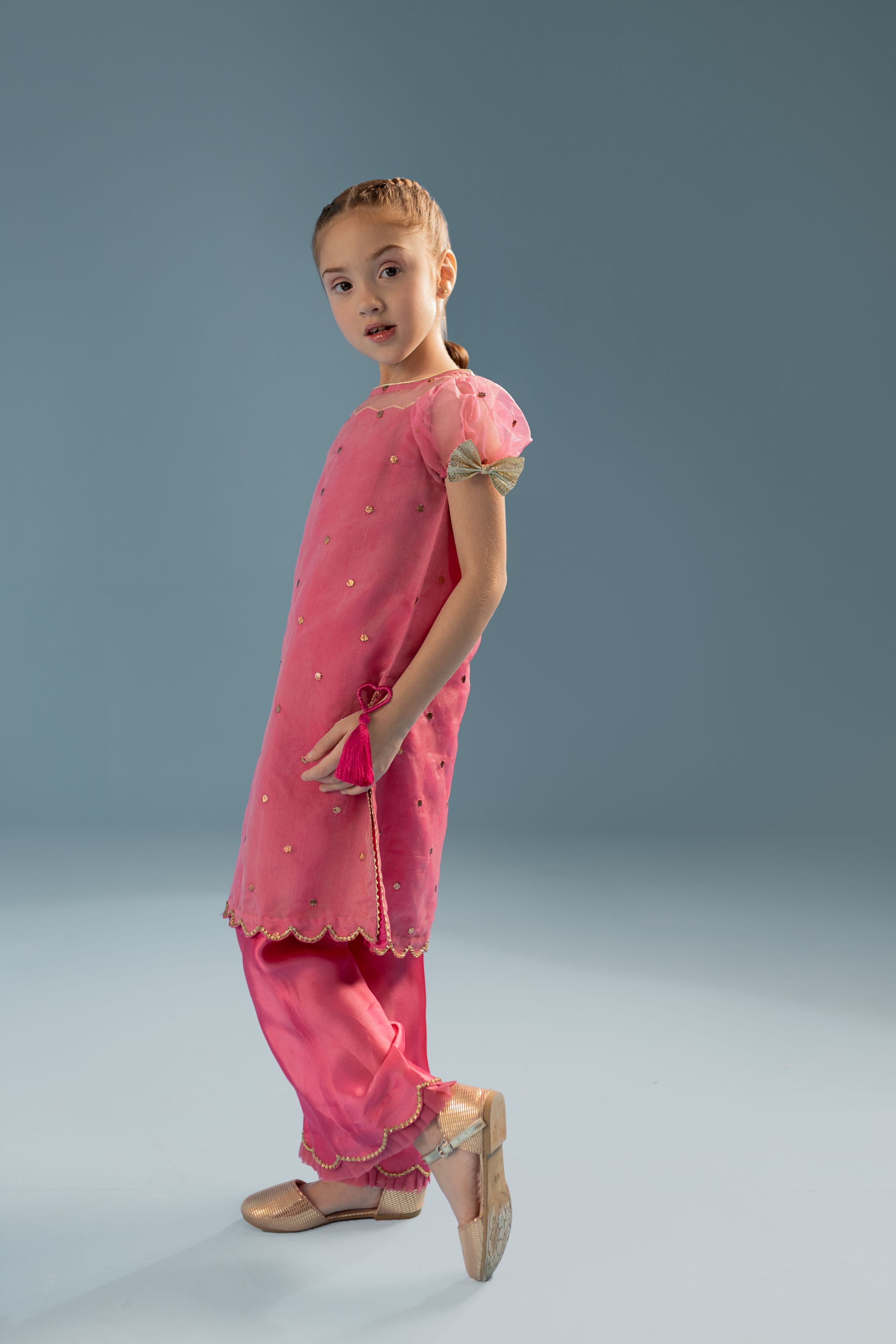 Dolly Heart Puff Sleeves - Fuchsia Pink – Mia & Mila Luxury